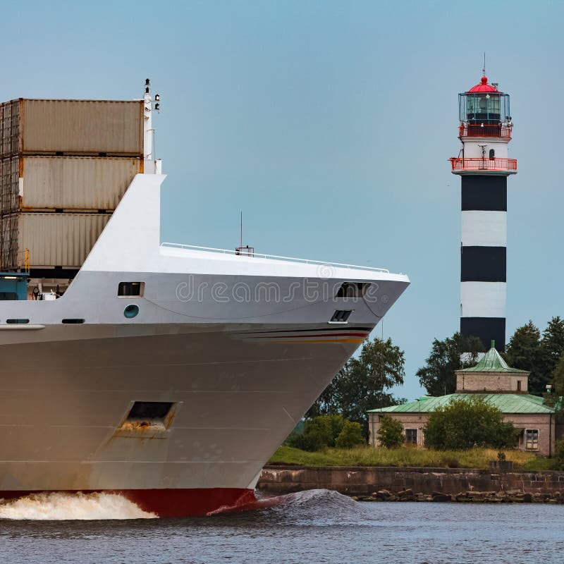 Grey Container Ship Underway Stock Photo - Image of ship, business ...