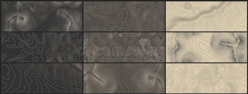 Grey Contours Vector Topography. Geographic Mountain Topography Vector ...