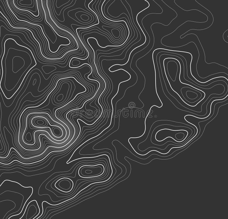 Grey Contours Vector Topography. Mountain Terrain Geographic Map ...
