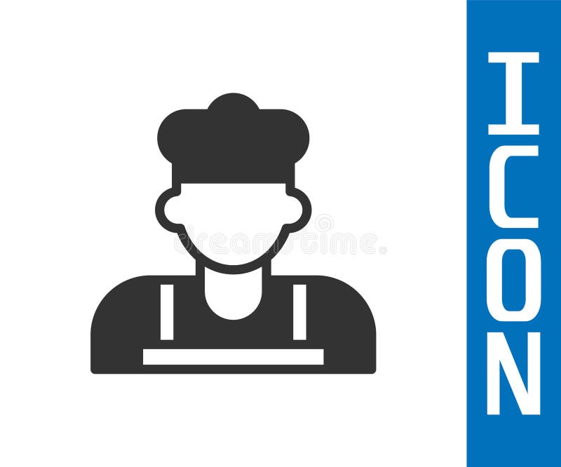 Grey Cook Icon Isolated on White Background. Chef Symbol Stock ...
