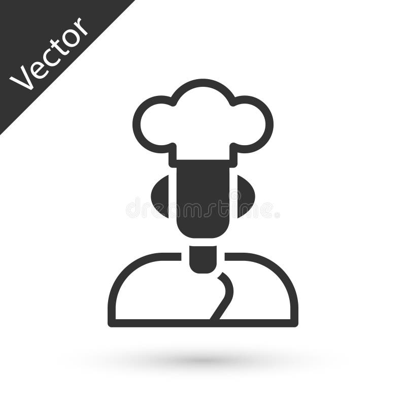 Grey Cook Icon Isolated on White Background. Chef Symbol Stock Vector ...