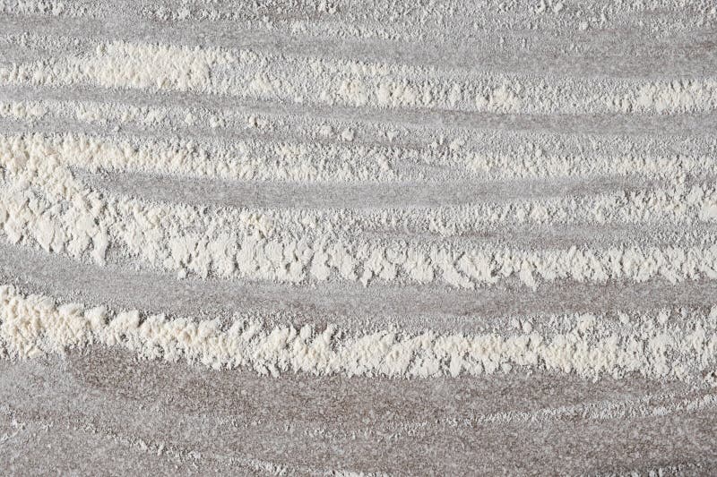 Grey Cooking Background of Spilled Wheat Flour on Stone Background, Top ...
