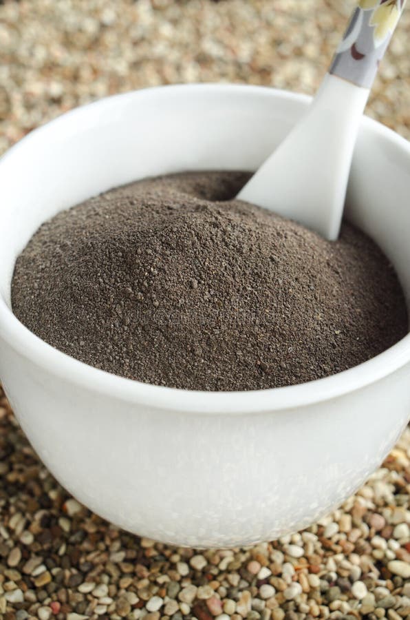 Grey cosmetic clay powder stock image. Image of clean - 51282327