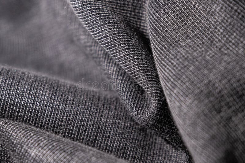Grey Cotton Textured Fabric Stock Photo - Image of black, textile ...