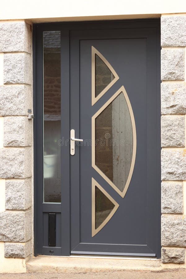 Example of a Modern Front Door Stock Photo - Image of doors, handle ...