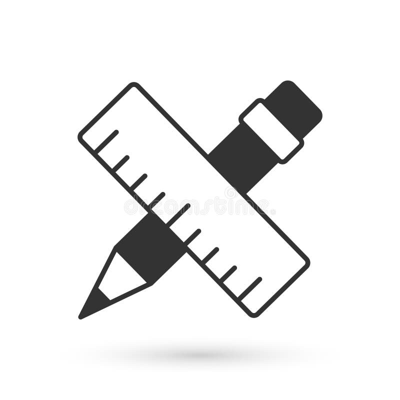 Set Crossed Ruler and Pencil, Computer with Design Program, Magic Wand ...