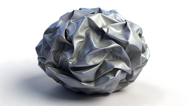 Grey Crumpled Paper Ball, Waste Paper, Trash Object, Recycle Symbol ...