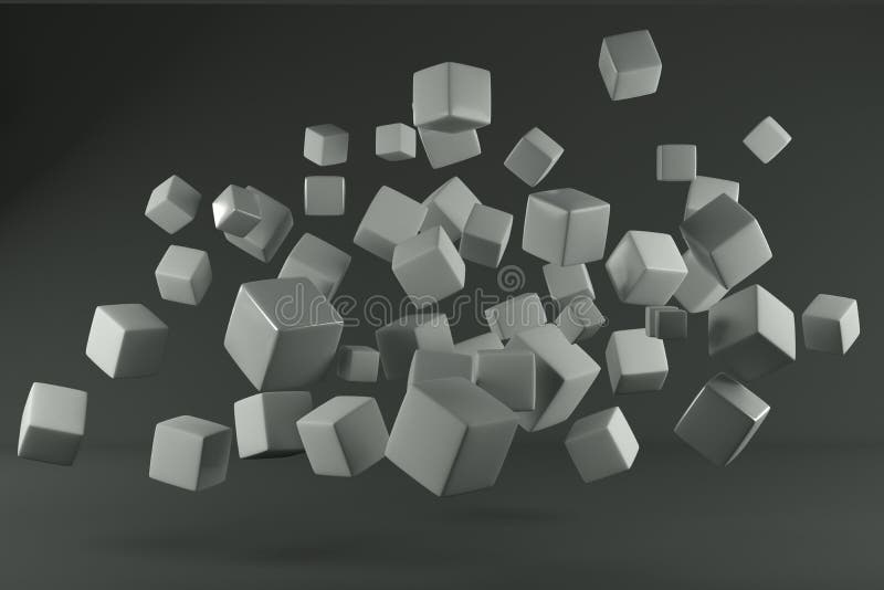 Grey cube stock illustration. Illustration of abstraction - 27568149