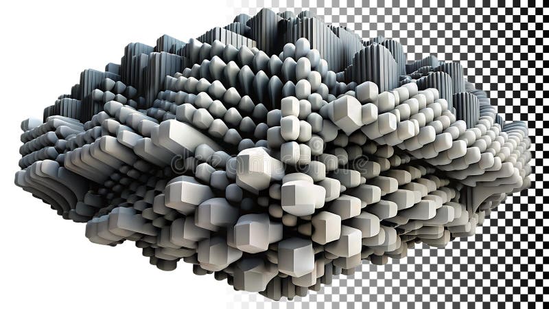 Grey Cube Structure, Geometric Design, Abstract 3D Shape, Modern ...