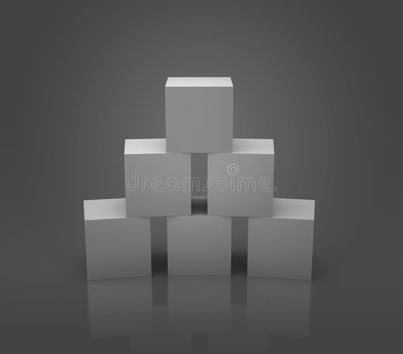 Grey cubes studio shot stock illustration. Illustration of grey - 146755277