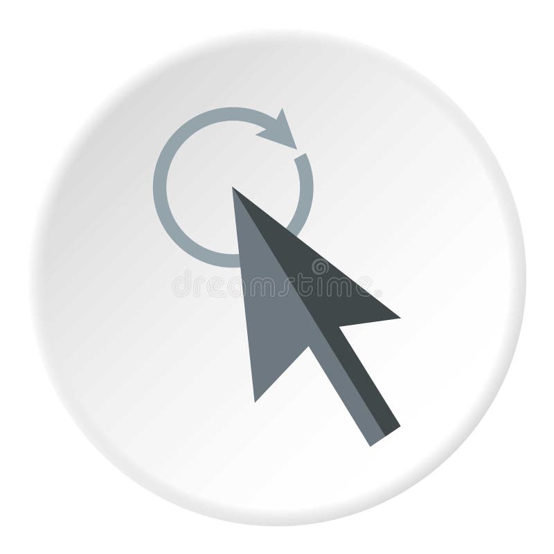 Grey Cursor Clicks on Update Icon, Flat Style Stock Illustration ...