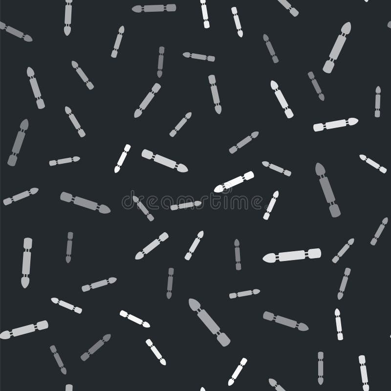 Grey Cuticle Pusher Icon Isolated Seamless Pattern on Black Background ...