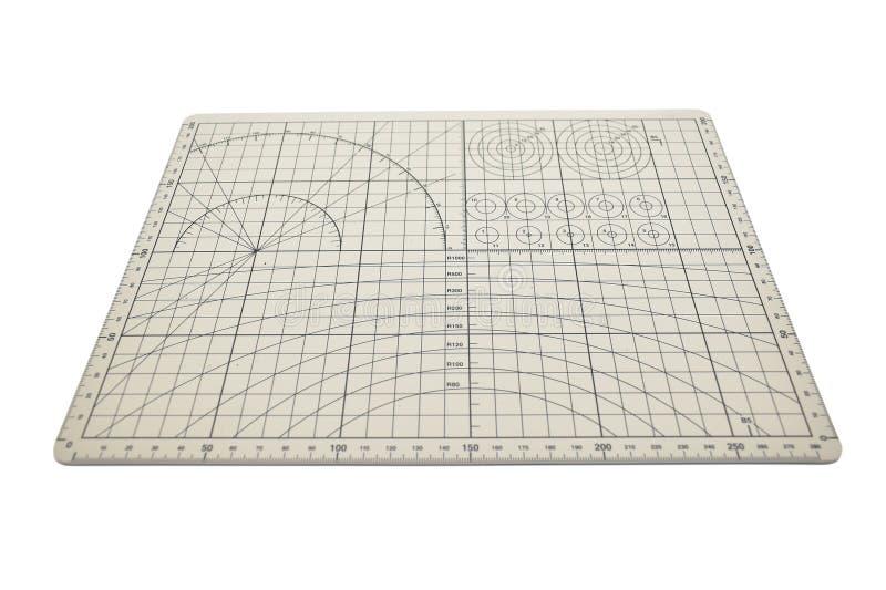 Grey Cutting Mat on White Background, Equipment in Office Stock Image ...