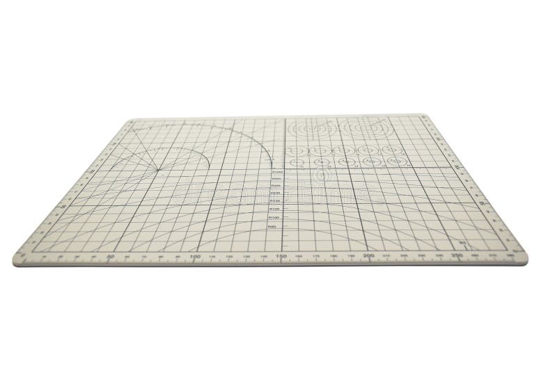 Grey Cutting Mat on White Background, Equipment in Office Stock Image ...