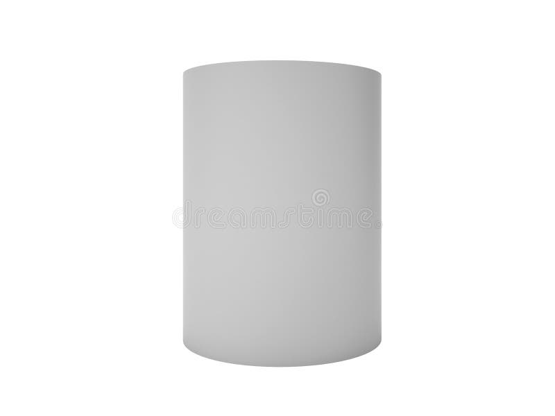 Grey Cylinder Isolated En El Blanco, 3d Rinde El Ejemplo Stock de ...