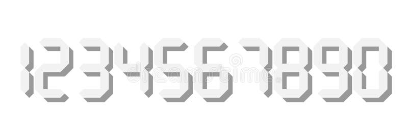 Grey 3D-like Digital Numbers. Seven-segment Display is Used in ...