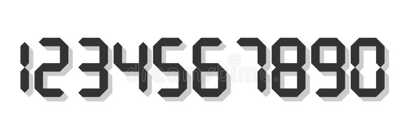 Grey 3D-like Digital Numbers. Seven-segment Display is Used in ...