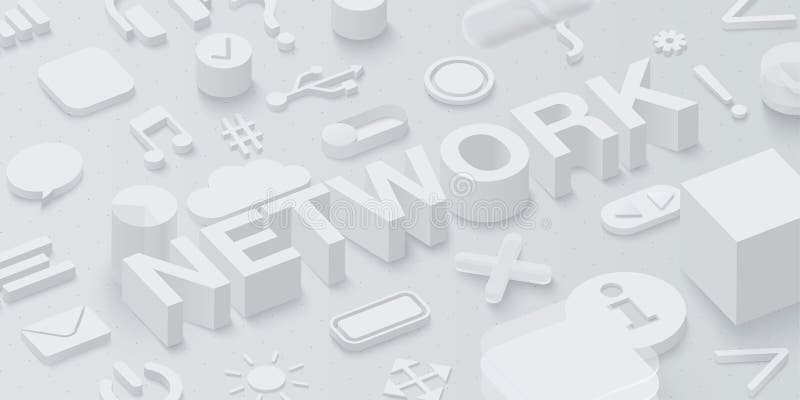 Grey 3d Media Background with Web Symbols. Stock Vector - Illustration ...