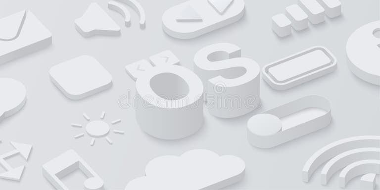 Grey 3d Operating System Background with Web Symbols. Stock Vector ...