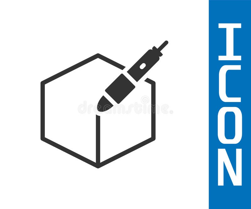 Grey 3d Pen Tool Icon Isolated on White Background. Vector Stock Vector ...