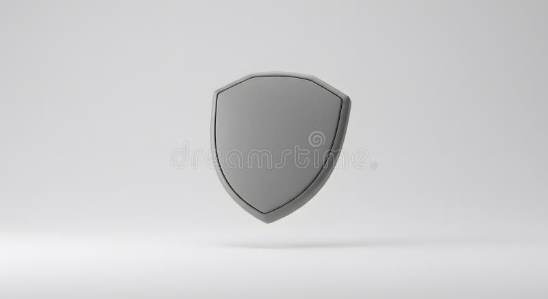 Grey 3D Rendered Shield Icon: Security Protection Symbol for Digital ...
