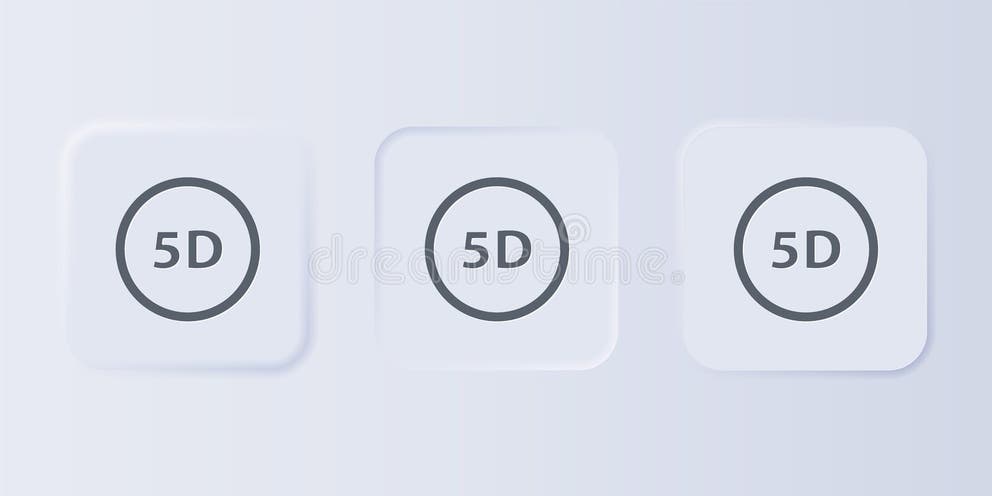 Grey 5d Virtual Reality Icon Isolated on Grey Background. Large Three ...