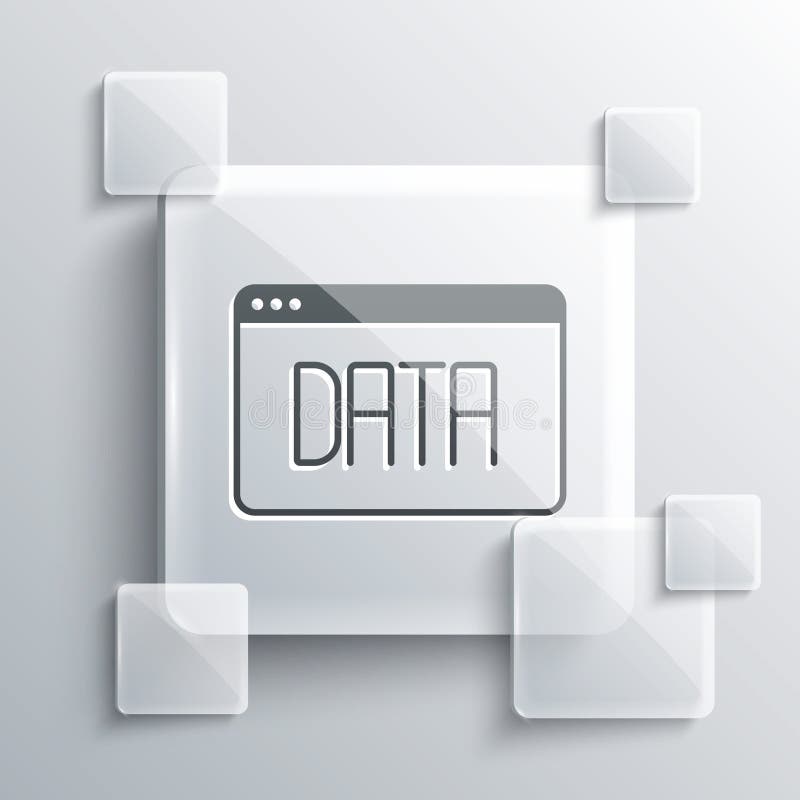 Grey Data Analysis Icon Isolated on Grey Background. Business Data ...