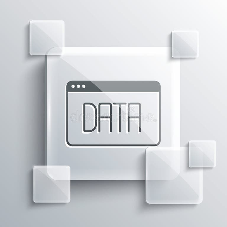Grey Data Analysis Icon Isolated on Grey Background. Business Data Analysis Process, Statistics ...