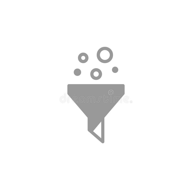 Grey Data Filter with Filtering Circles. Flat Data Funnel Icon Stock ...
