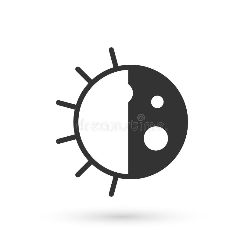 Grey Moon and Stars Icon Isolated on White Background. Cloudy Night ...