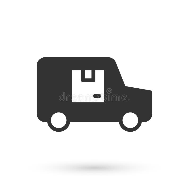 Grey Delivery Cargo Truck Vehicle Icon Isolated on White Background ...