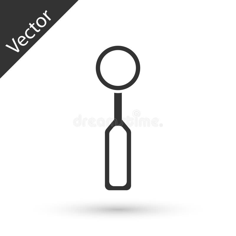 Grey Dental Inspection Mirror Icon Isolated on White Background. Tool ...