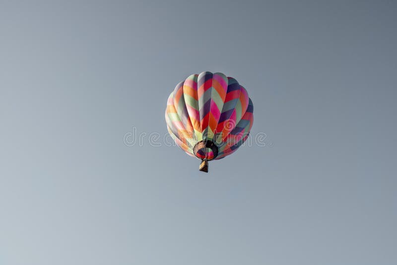 Grey Depressing Sky and Colorful Hot Air Balloon. Space for Text Stock ...