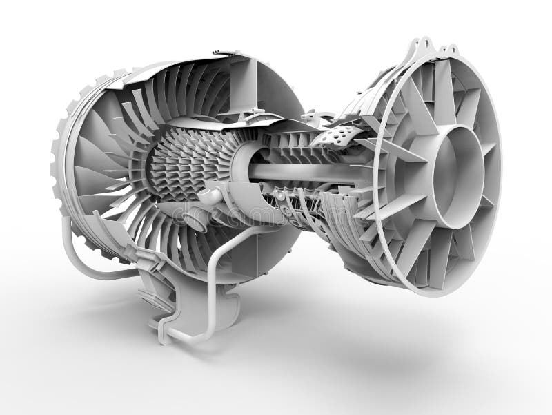Grey detailed jet engine stock illustration. Illustration of aeroplane ...