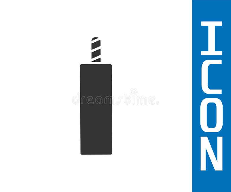 Grey Detonate Dynamite Bomb Stick Icon Isolated on White Background ...