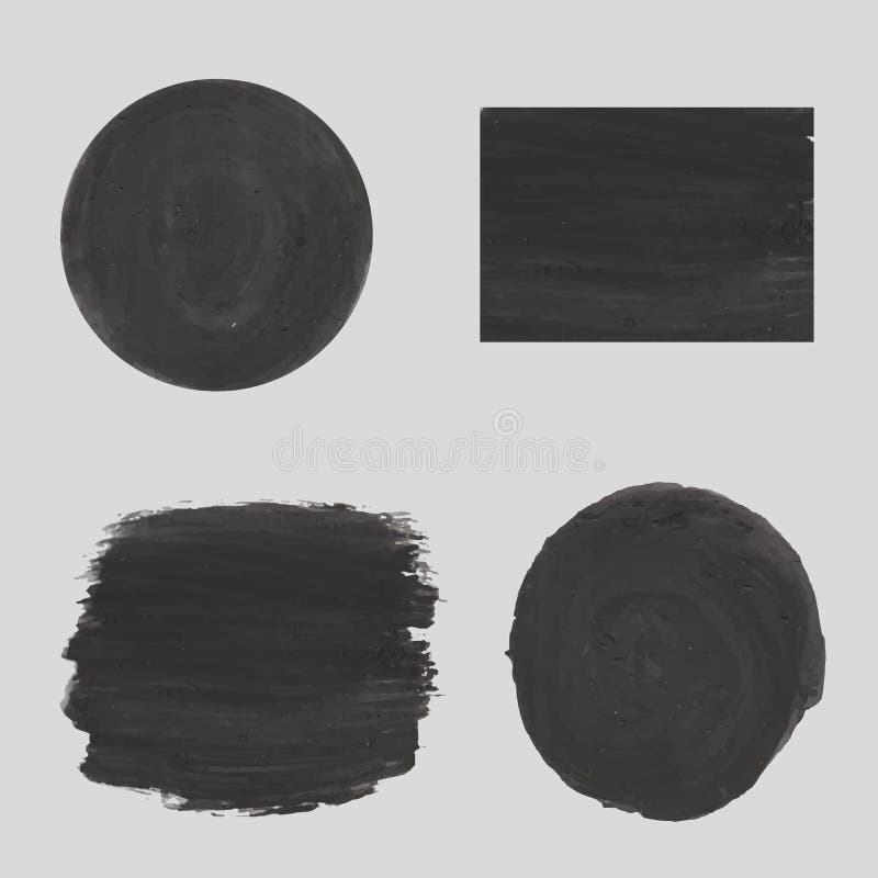 Grey Dial, Black Textures of Plaster, Chalk, or Gouache Stock Vector ...