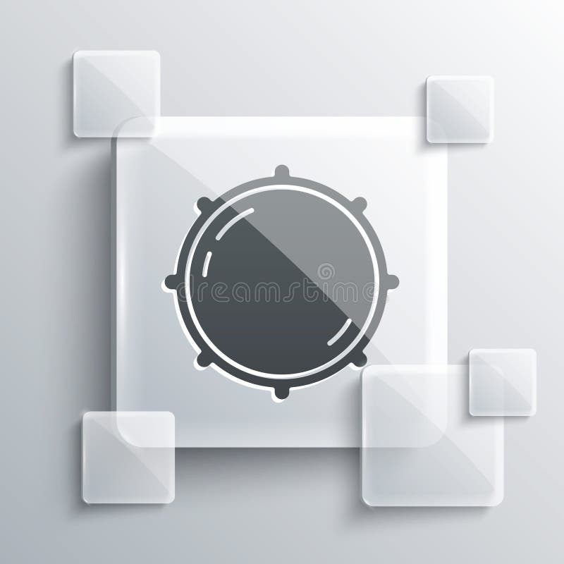 Grey Settings in the Hand Icon Isolated on Grey Background. Square ...