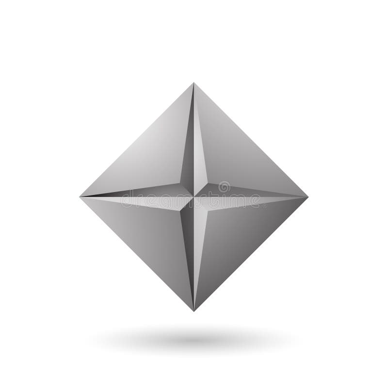 Grey Diamond Icon with a Star Shape Vector Illustration Stock Vector ...