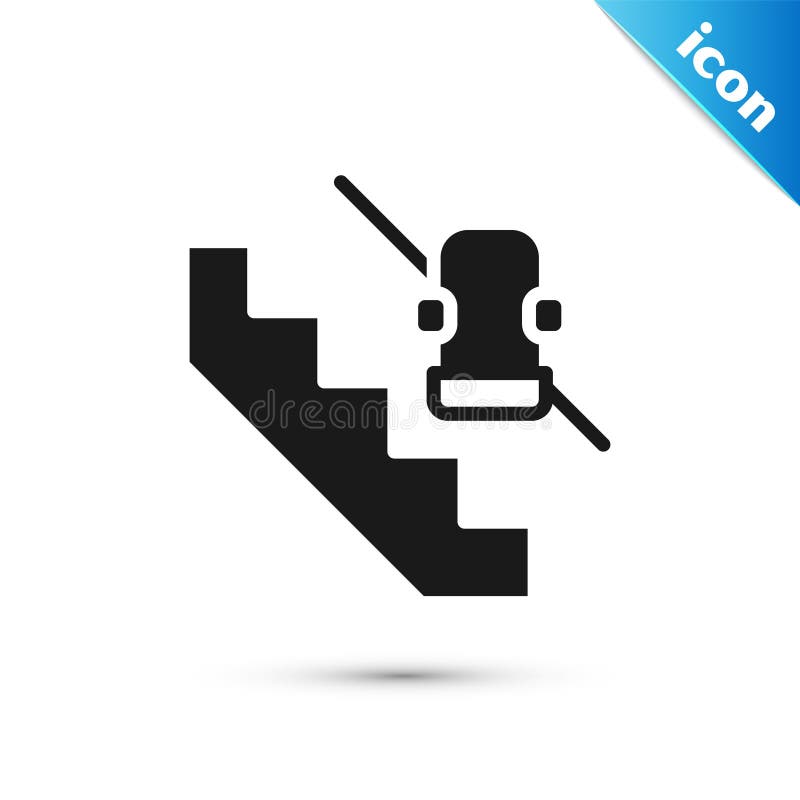 Grey Disabled Access Elevator Lift Escalator Icon Isolated on White ...