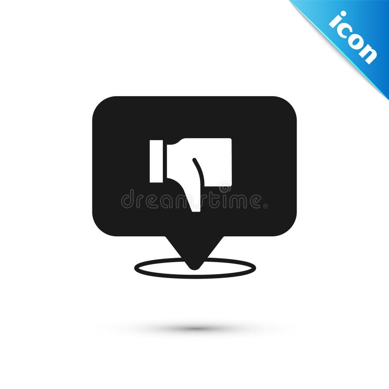 Grey Dislike in Speech Bubble Icon Isolated on White Background. Vector ...