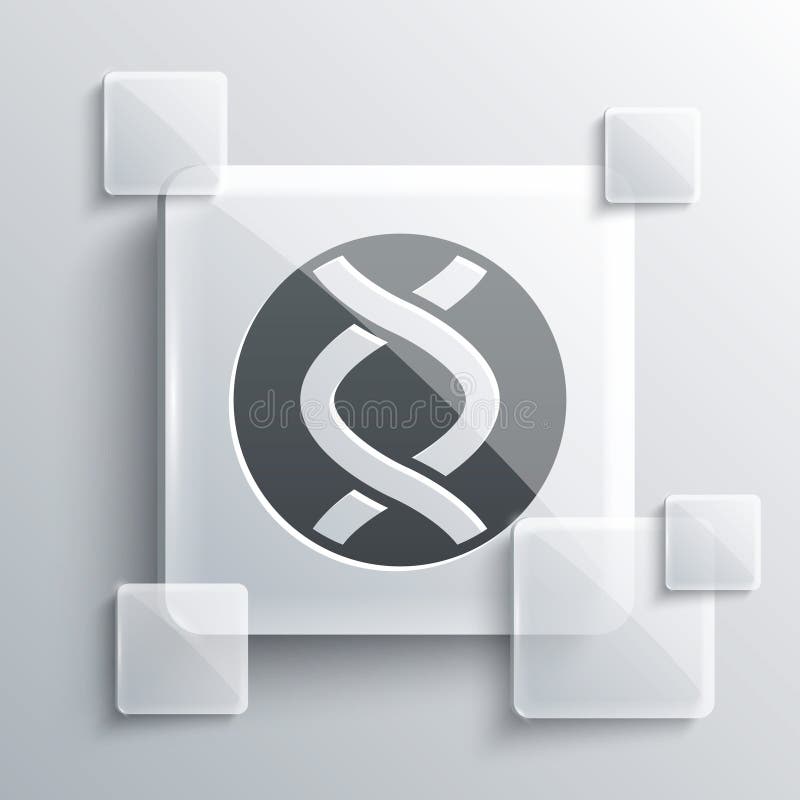Grey DNA Symbol Icon Isolated on Grey Background. Genetic Engineering ...