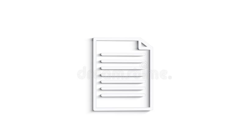 Grey Document Line Icon on White Background. Front View Stock Footage ...