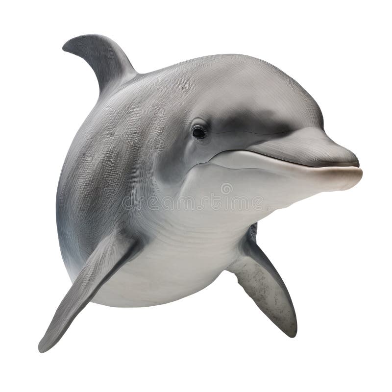 Dolphin Isolated Black Silhouette. Side View. Marine Animal. White ...