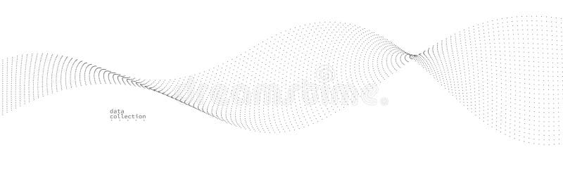 Grey Dots in Motion Vector Abstract Background, Particles Array Wavy ...