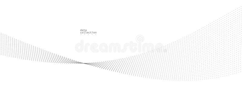 Grey Dots in Motion Vector Abstract Background, Particles Array Wavy ...