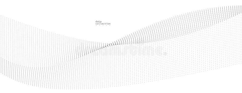 Grey Dots in Motion Vector Abstract Background, Particles Array Wavy Flow, Curve Lines of Points ...