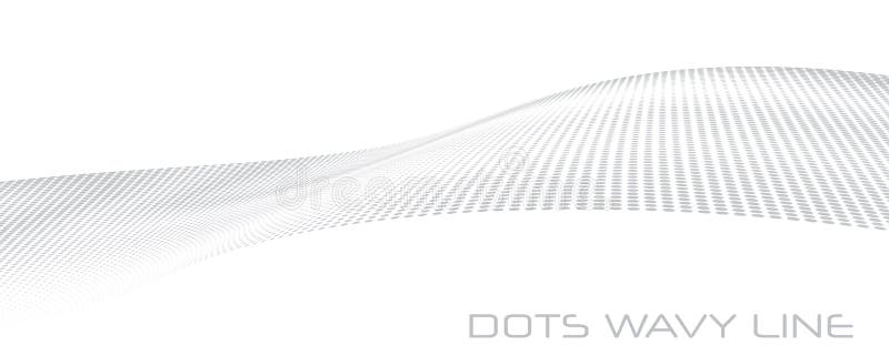 Grey Dots Wavy Line with Halftone Effect. Vector Graphics Stock Vector ...