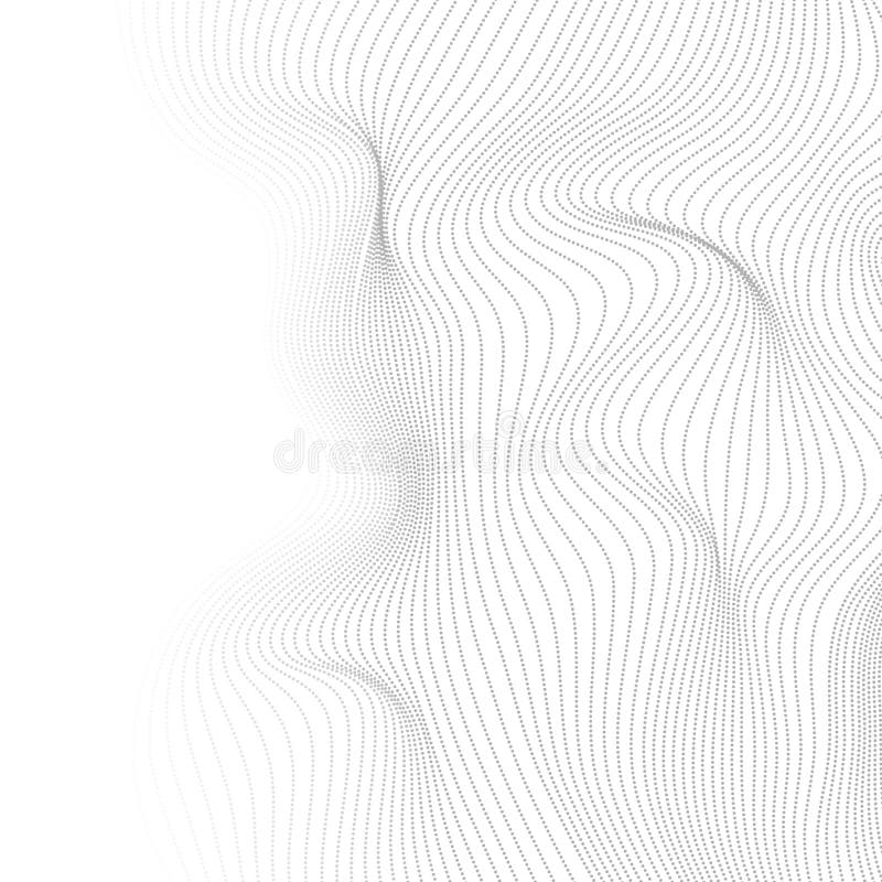 Grey Dotted Lines Refracted Waves Abstract Vector Background Stock ...