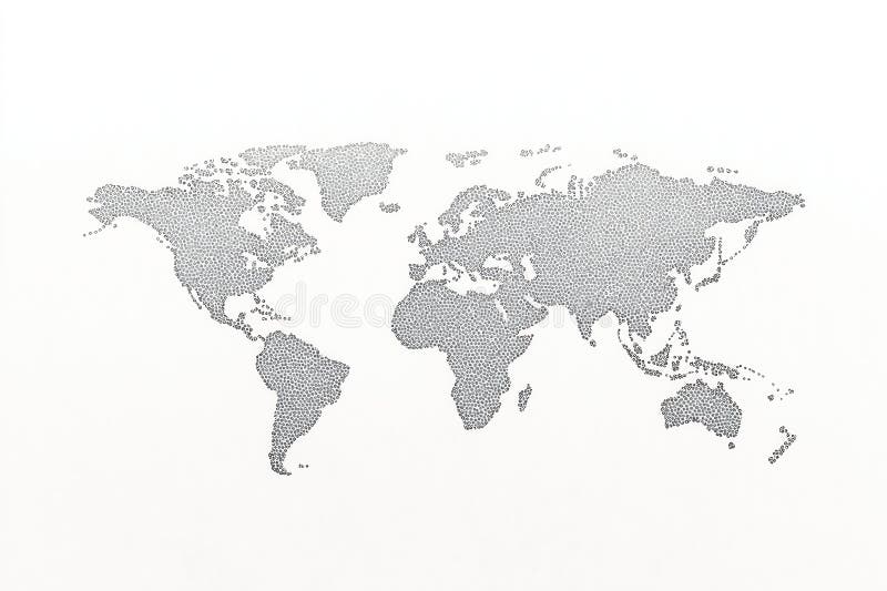 Grey Dotted World Map. Global Map. Suitable for Websites, Annual ...
