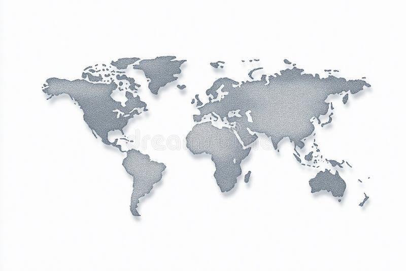 Grey Dotted World Map Illustration. Suitable for Various Design ...